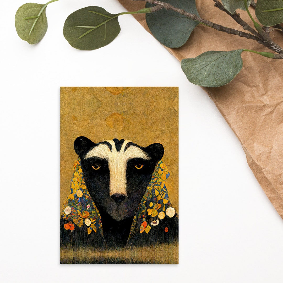 Golden Badger Postcard Art Nouveau Post Card - Etsy