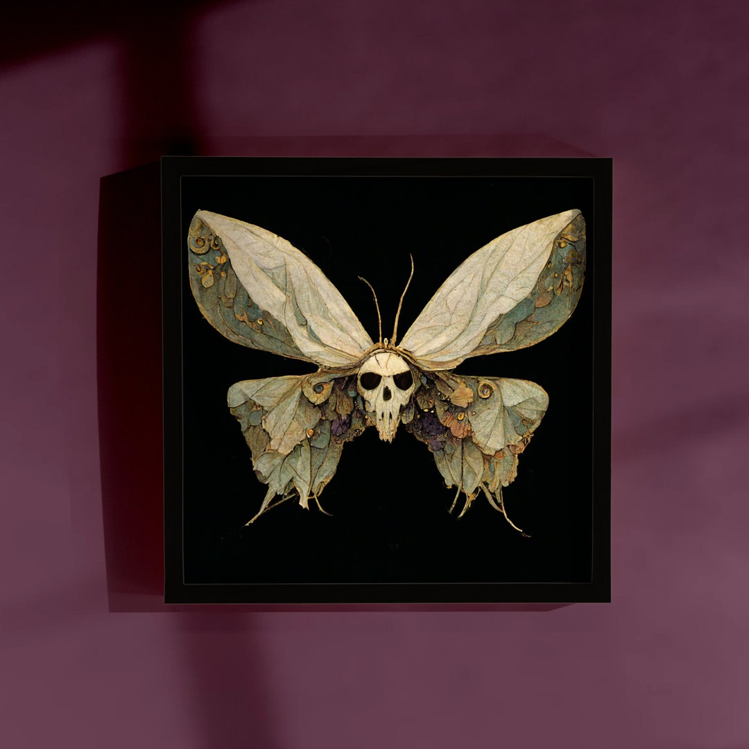 Spectre Skull Moth Poster Print - Deaths Head Wall Art - Spooky Goth ...