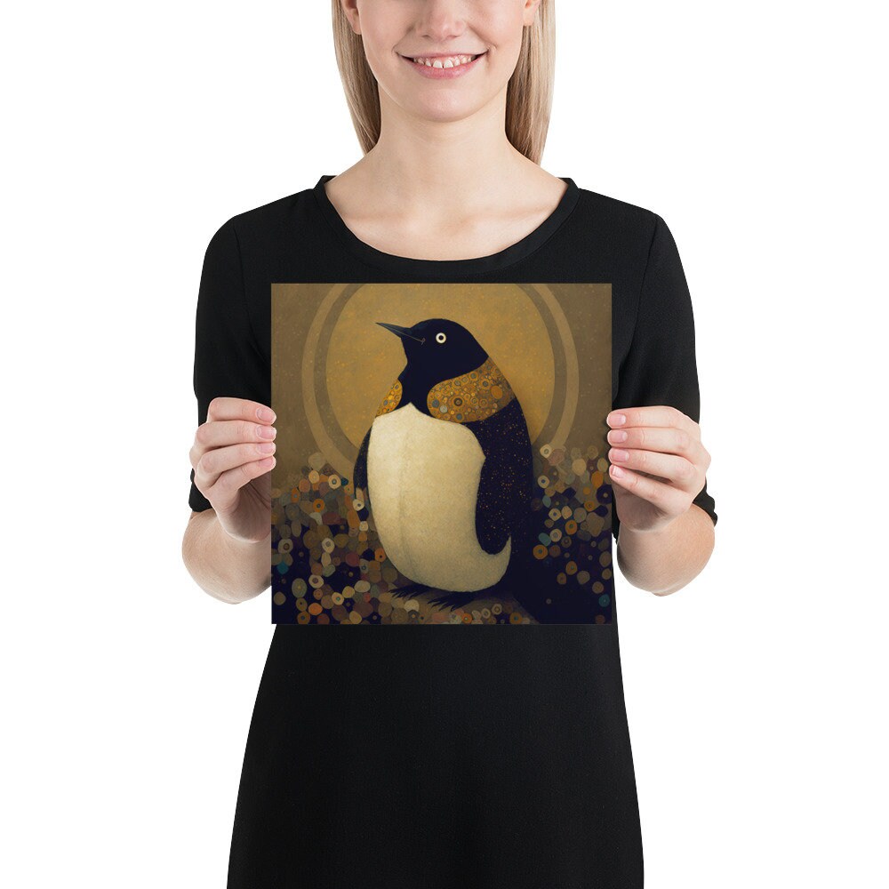 Golden Penguin Poster Print Animal Bird Wall Art King Emperor Penguin ...