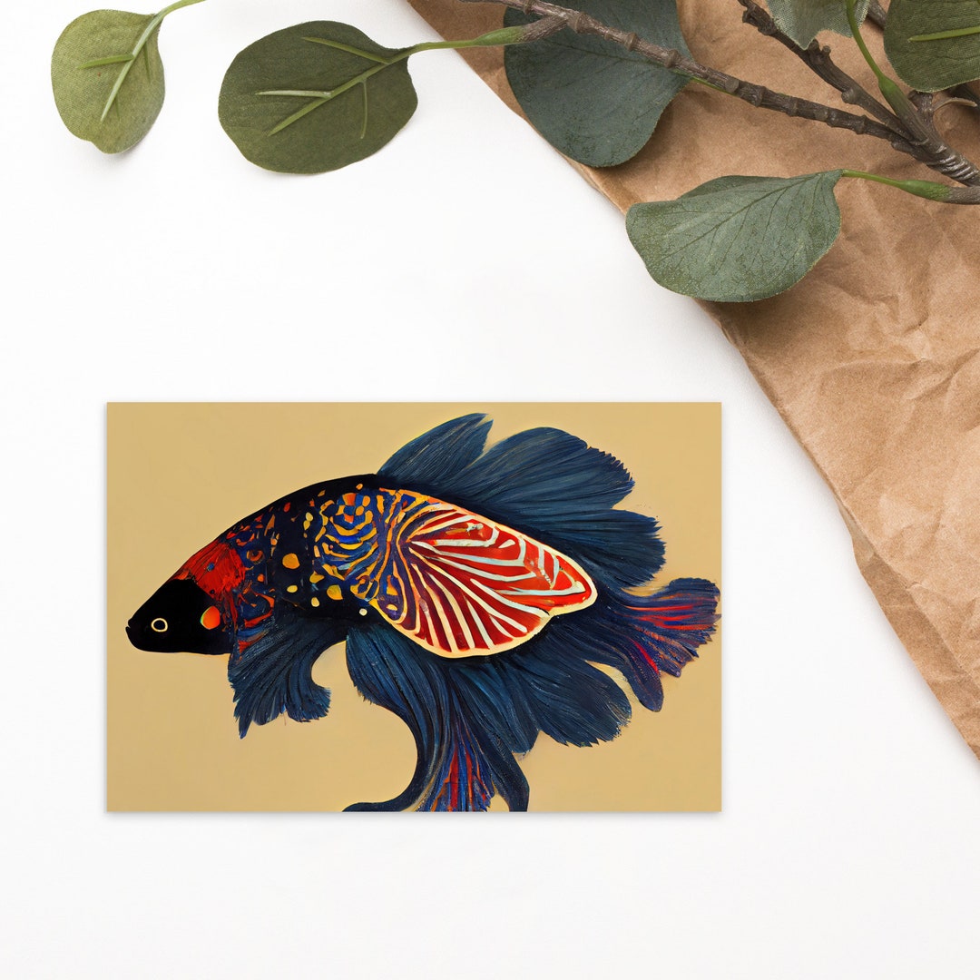 Betta Fish Postcard - Siamese Fighting Fish Post Card - Hope You Feel ...