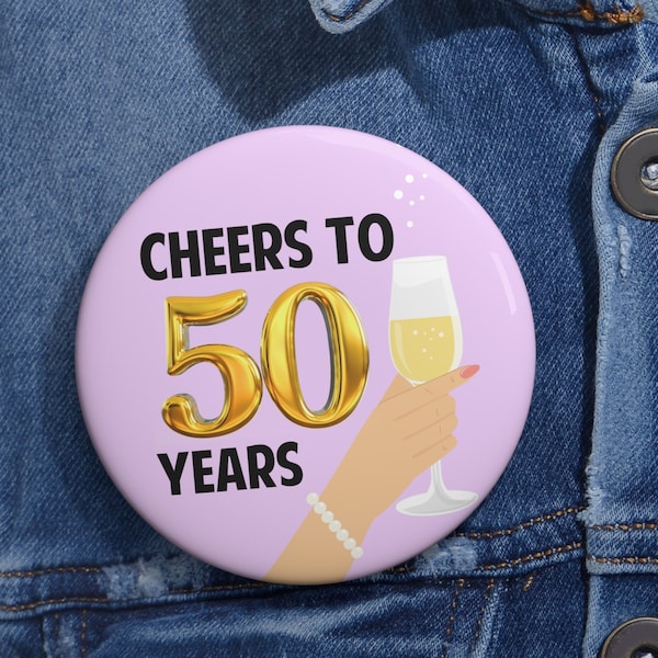 50th Button Pin - Etsy