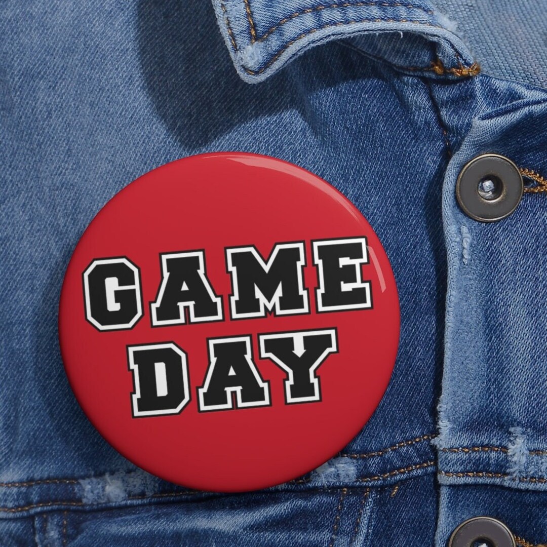 Red GAME DAY Pin Button, Game Day Pin, Sorority Game Day Pin, School ...