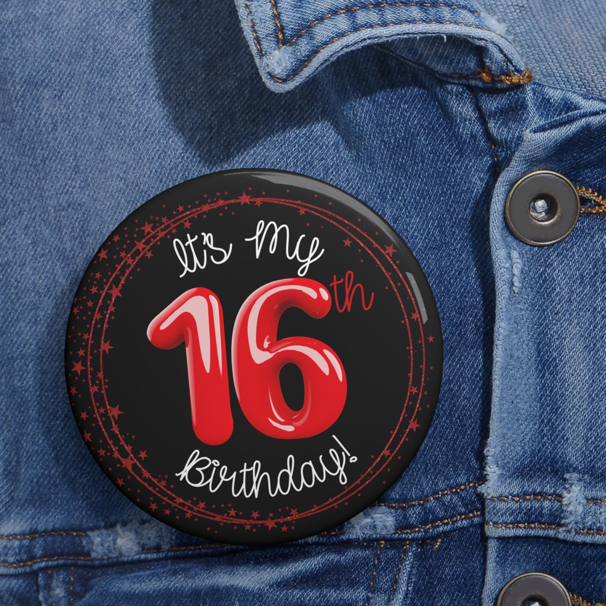 It's My 16th Birthday Sparkle Pin Red - Etsy