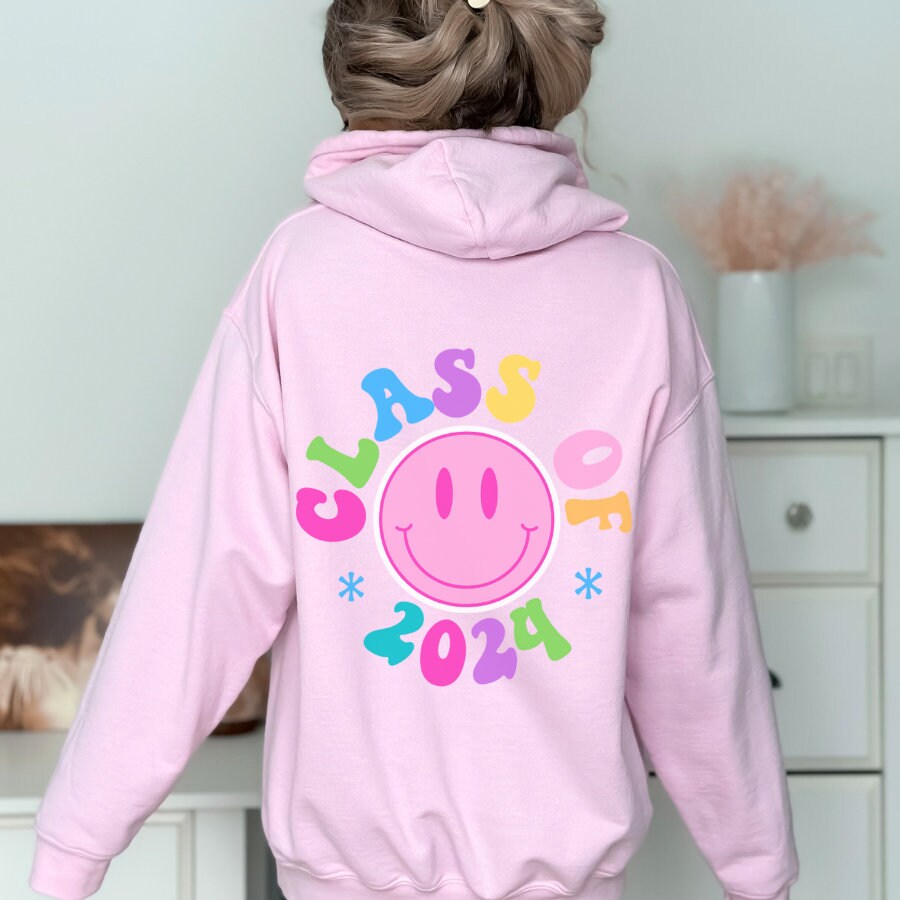 Class of 2024 Rainbow Letter Smiley Graduation Hooded - Etsy