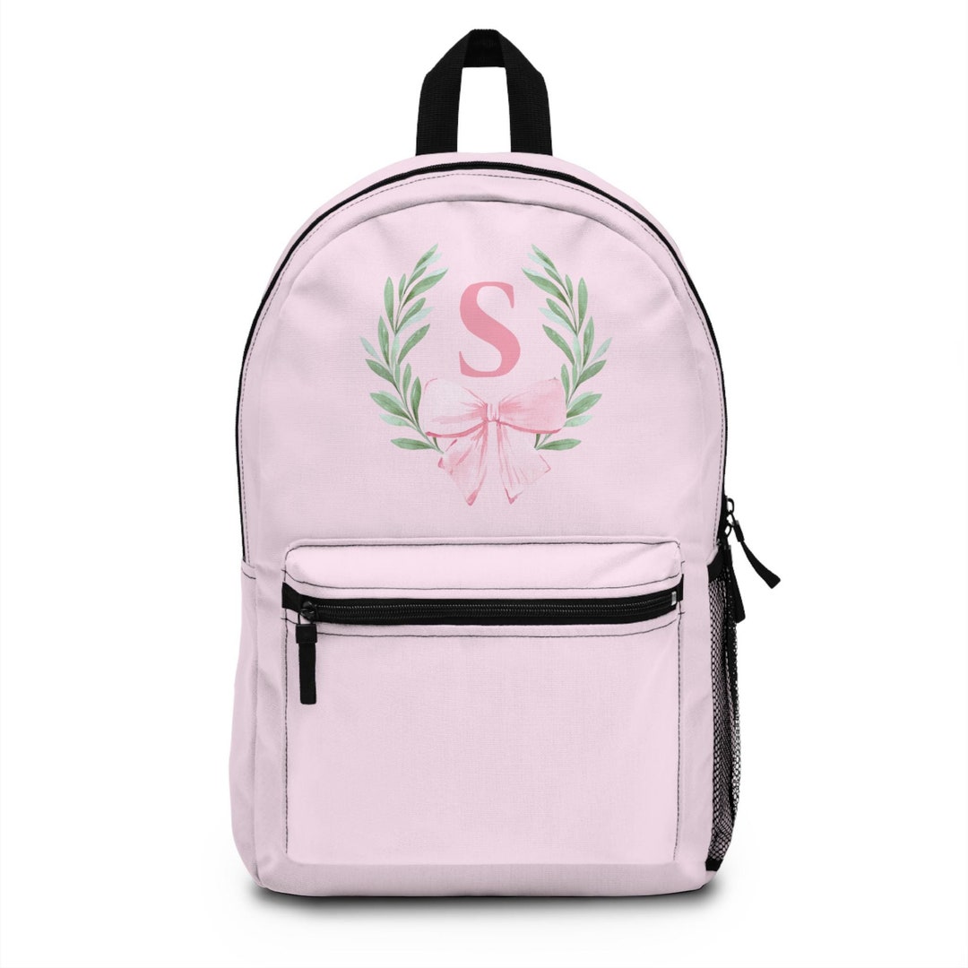 Personalized Coquette Initial Backpack, Pink Coquette Backpack ...