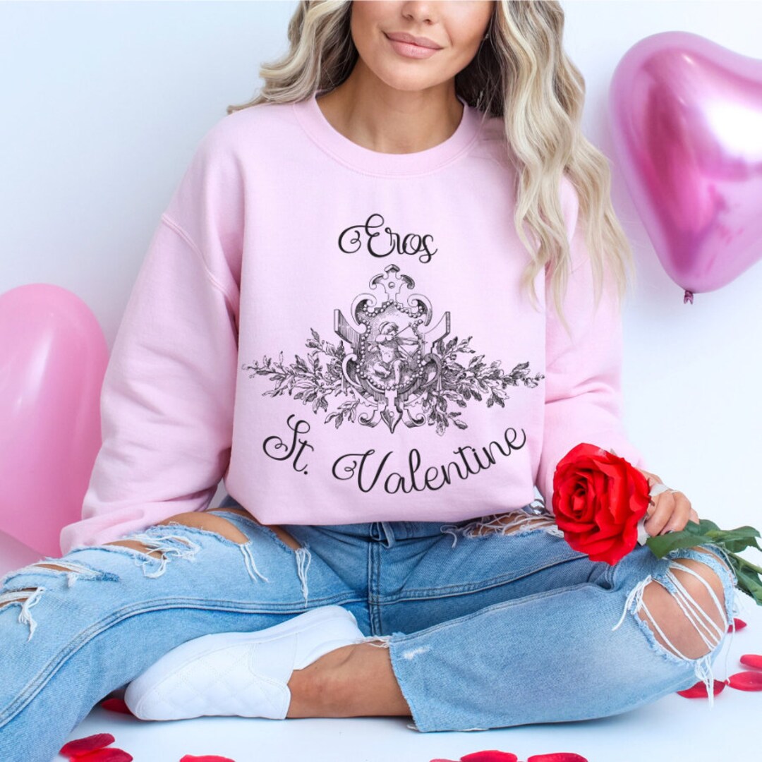 St Valentines Day Victorian Cupid Sweatshirt, Love Hearts Jumper ...