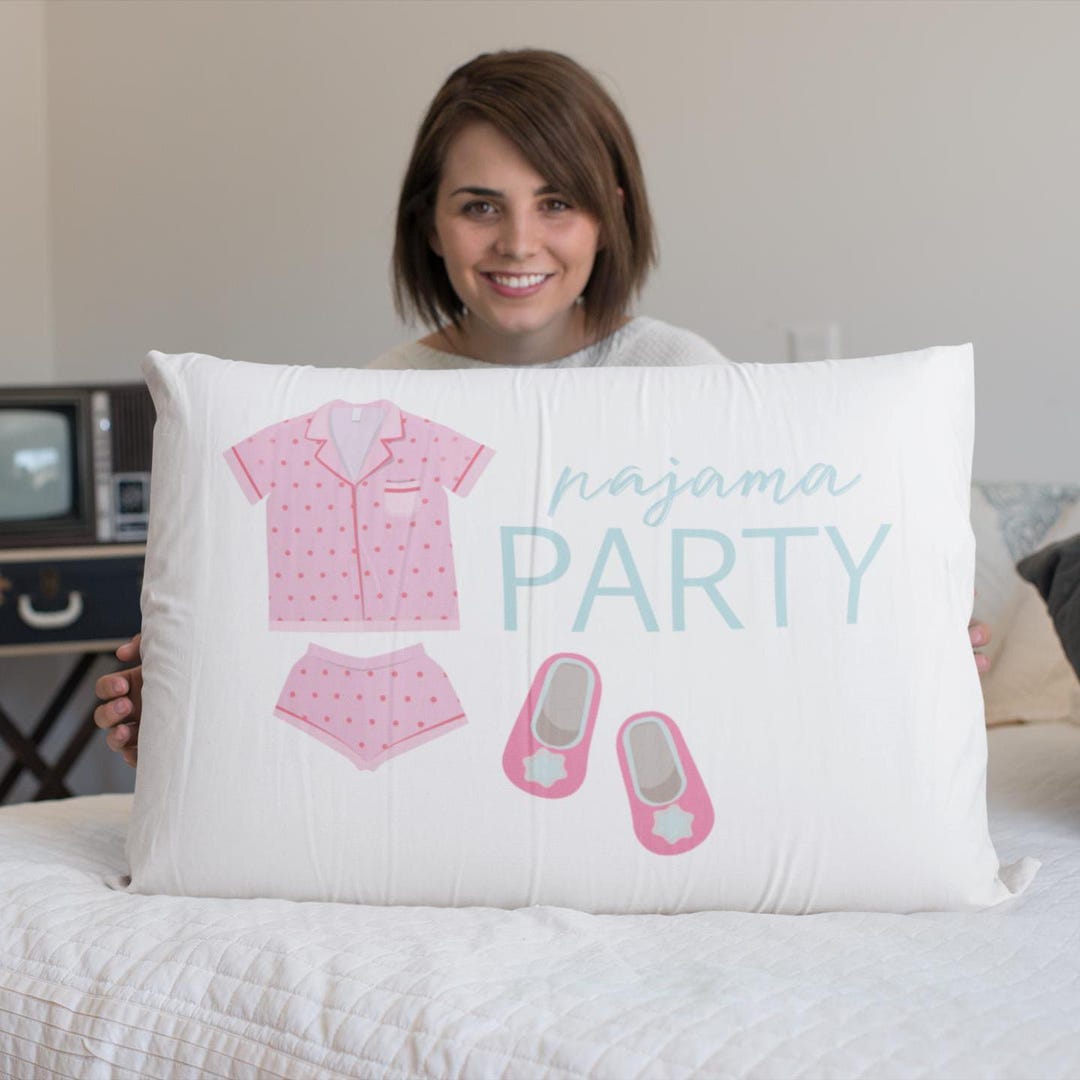 Girls Pajama Party Pillow Sham: Pink Pjs Microfiber Sleepover ...