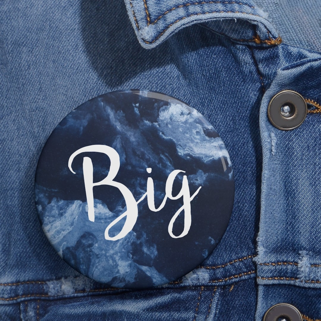 Sorority Big Sister Blue Marble Pin: 3-inch Reveal Button - Etsy