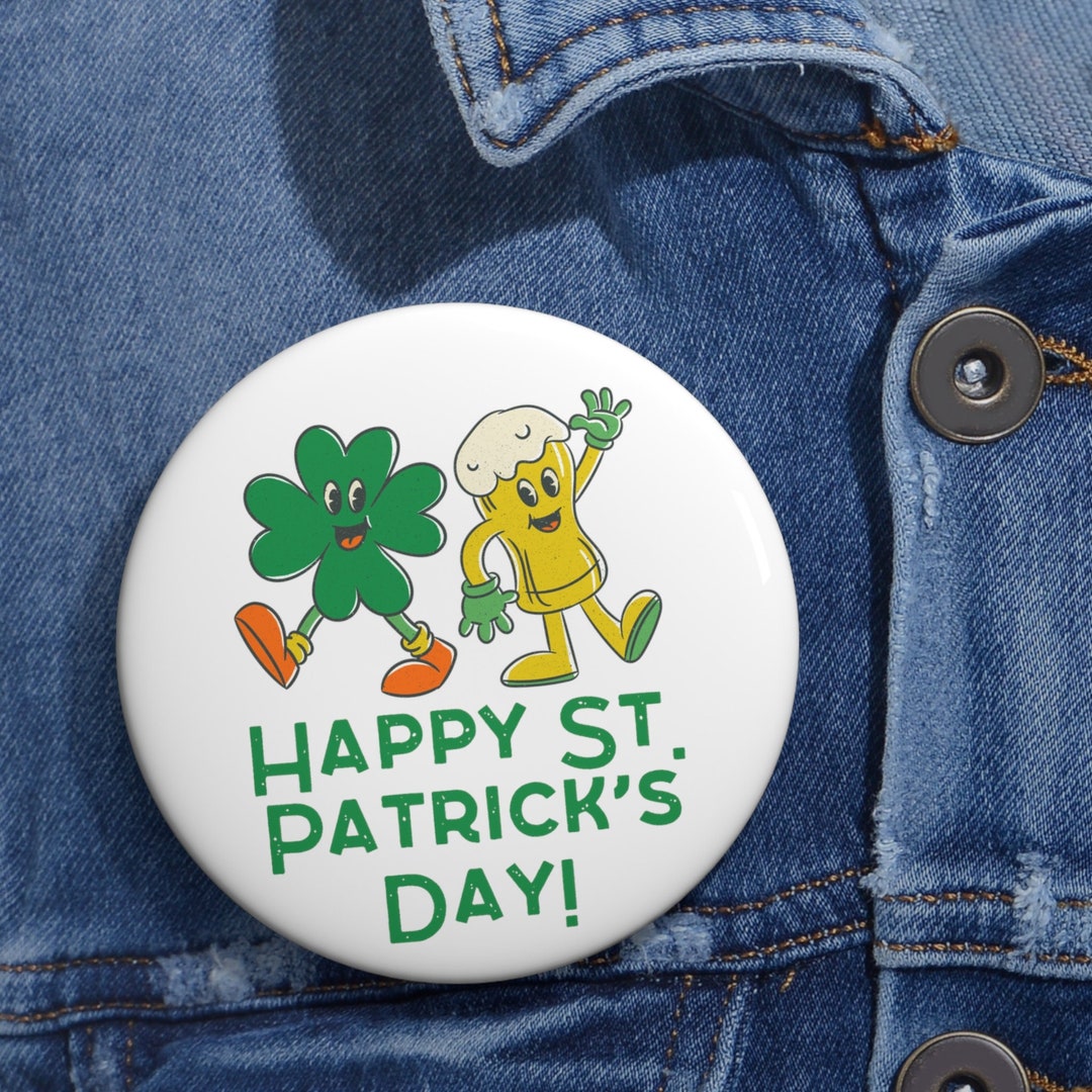 Retro Happy St Patricks Day Pin Happy St Paddys Day Pin Retro Beer Pin St Patricks Day