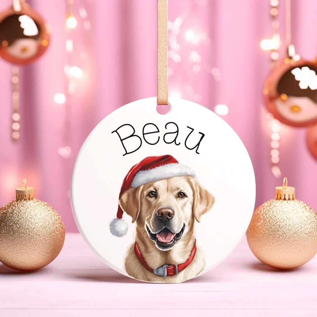 Personalized Yellow Lab Christmas Ornament, Holiday Pet Decor - Etsy