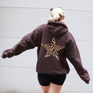 Leopard Star Hoodie: Trendy Animal Print Sweatshirt - Etsy