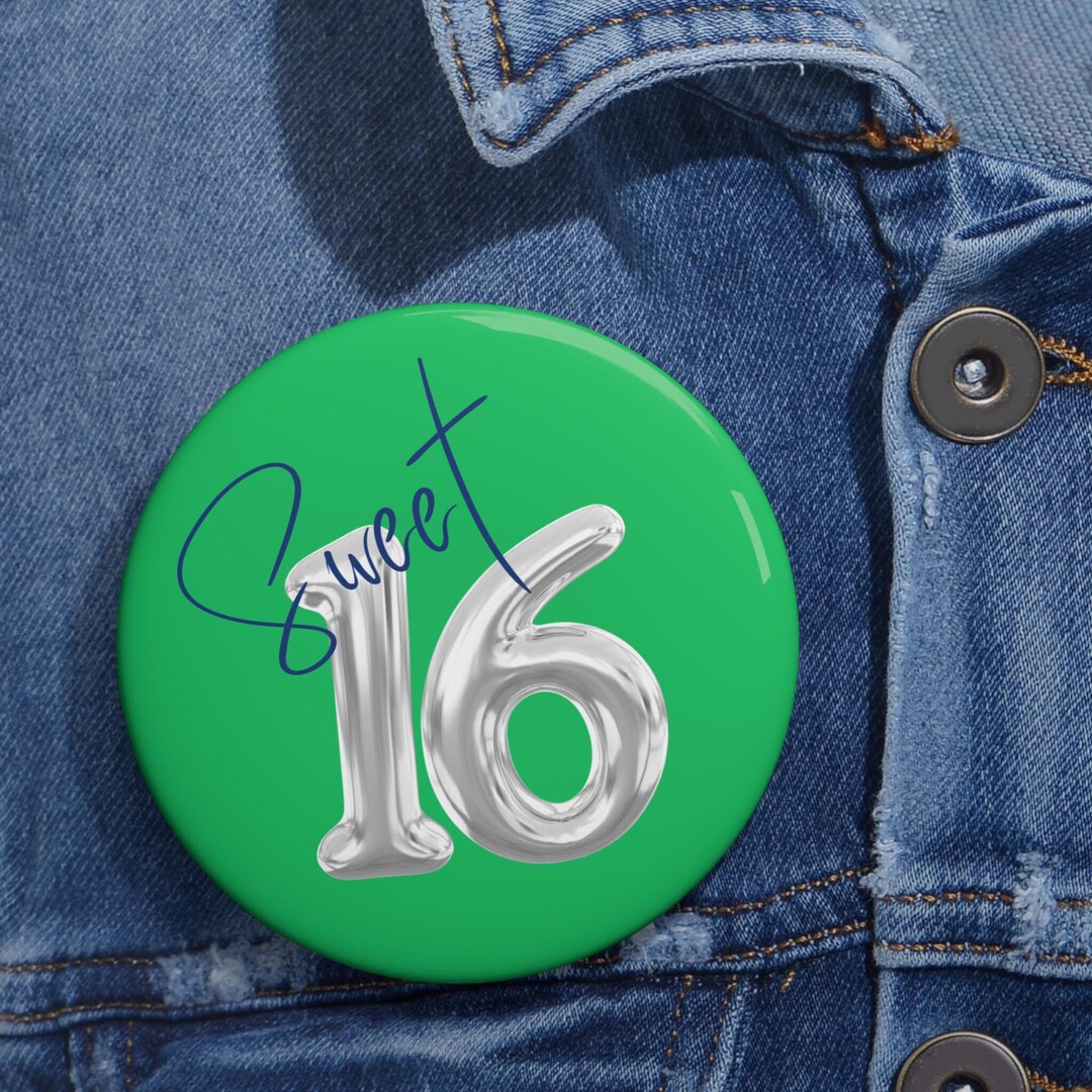 Sweet 16 Birthday Pin Green, Green 16th Birthday Pin, Happy 16th ...