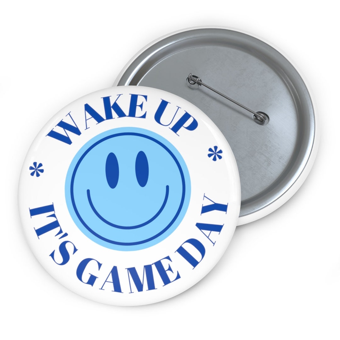 Wake up It's Game Day Navy & White Game Day Pin, Game Day Pin, Game Day ...