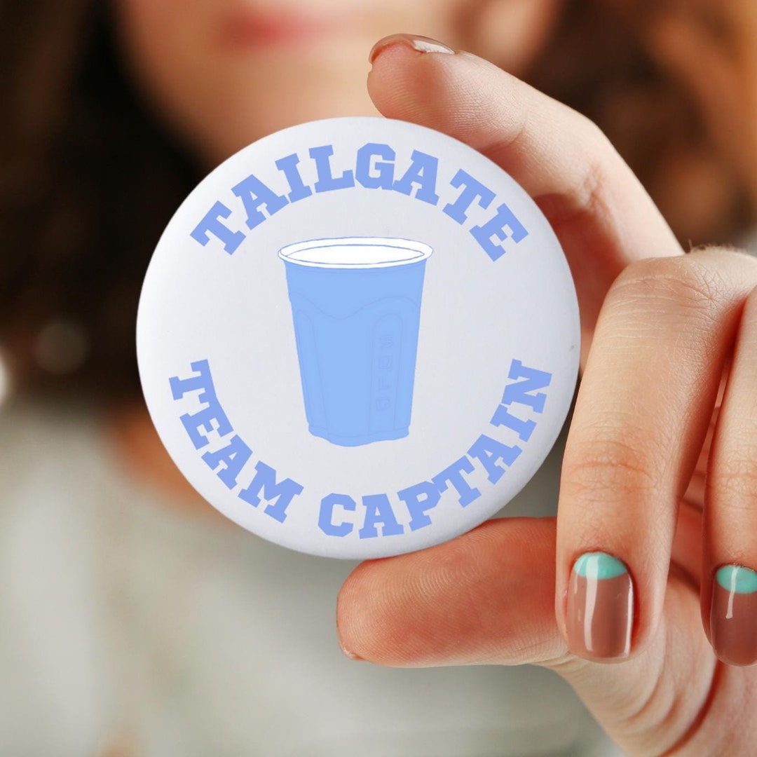 Tailgate Team Captain Pin: Carolina Blue Game Day Button - Etsy
