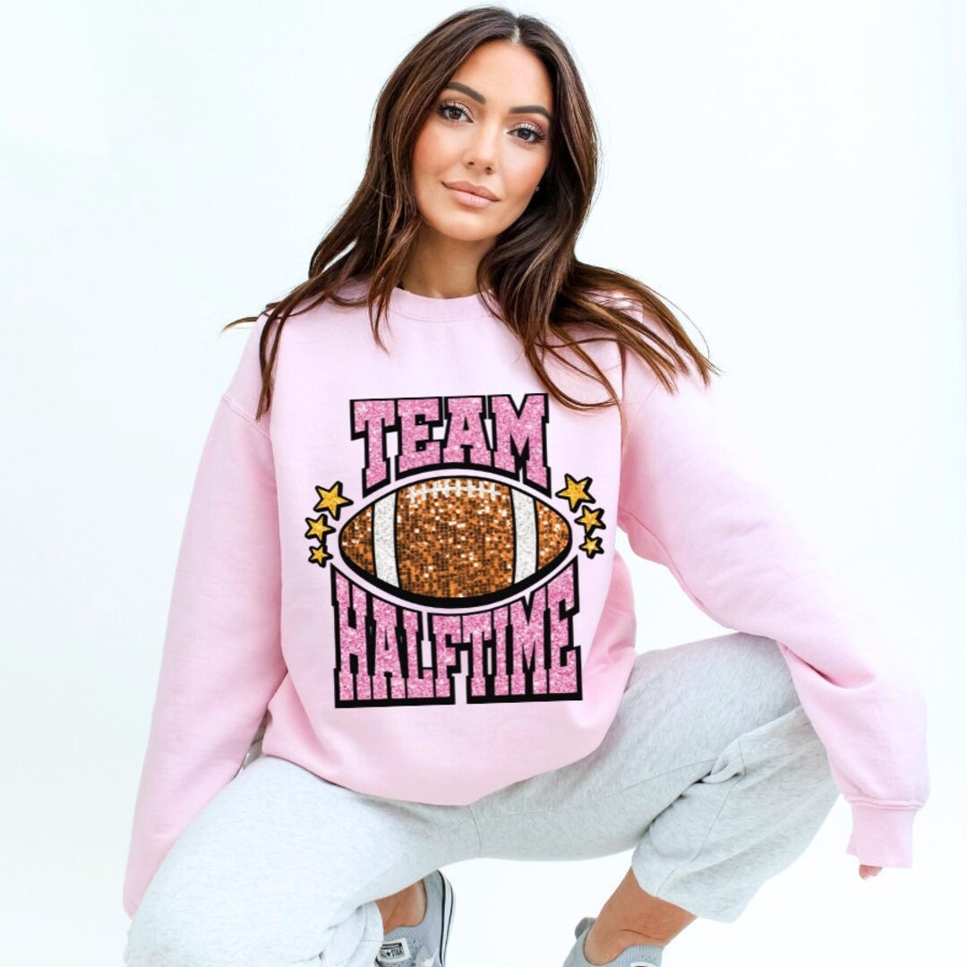 Team Halftime Football Sweatshirt: Faux Sparkly Crewneck - Etsy