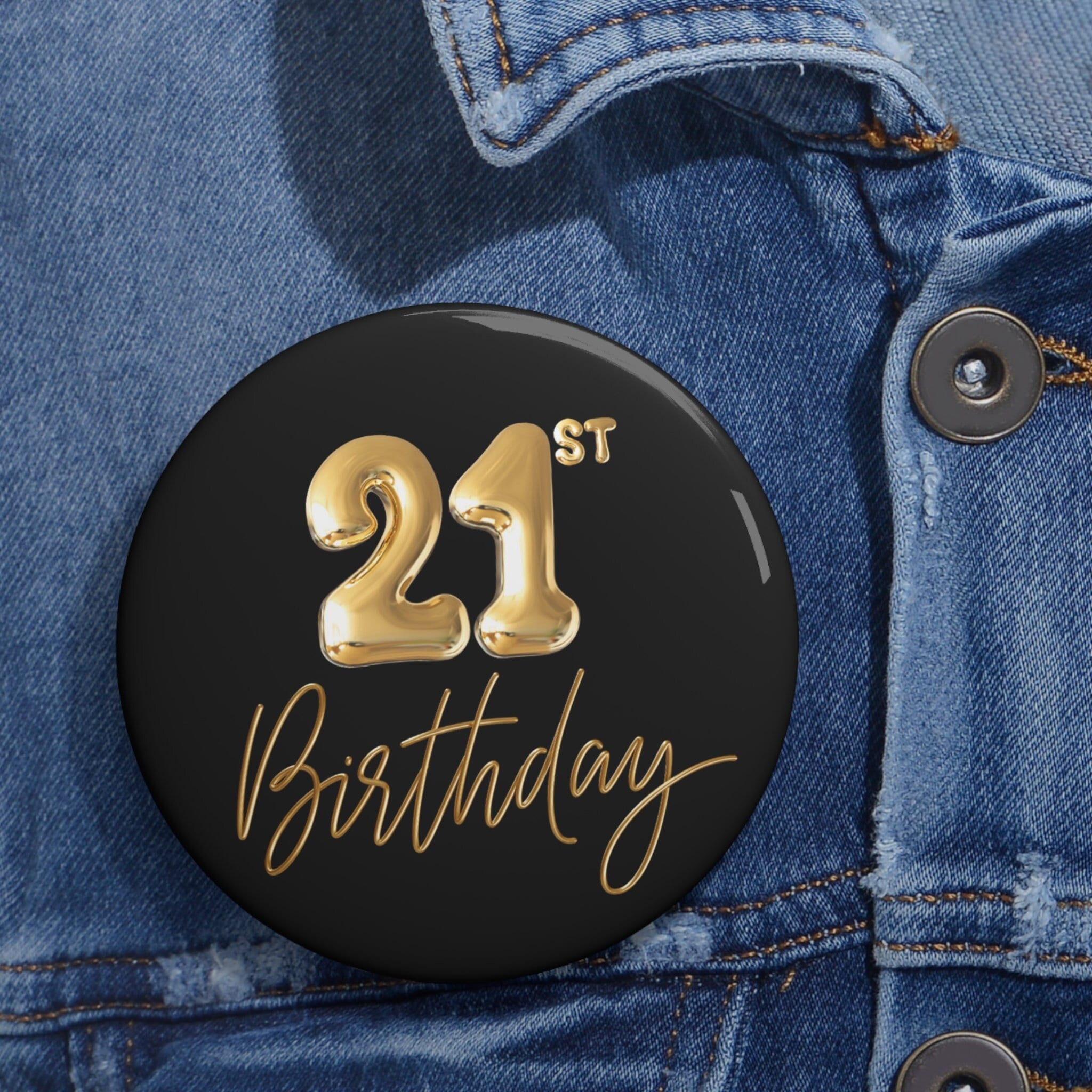 21st Birthday Pin, Happy 21st Birthday, 21st Birthday Gift, Black ...