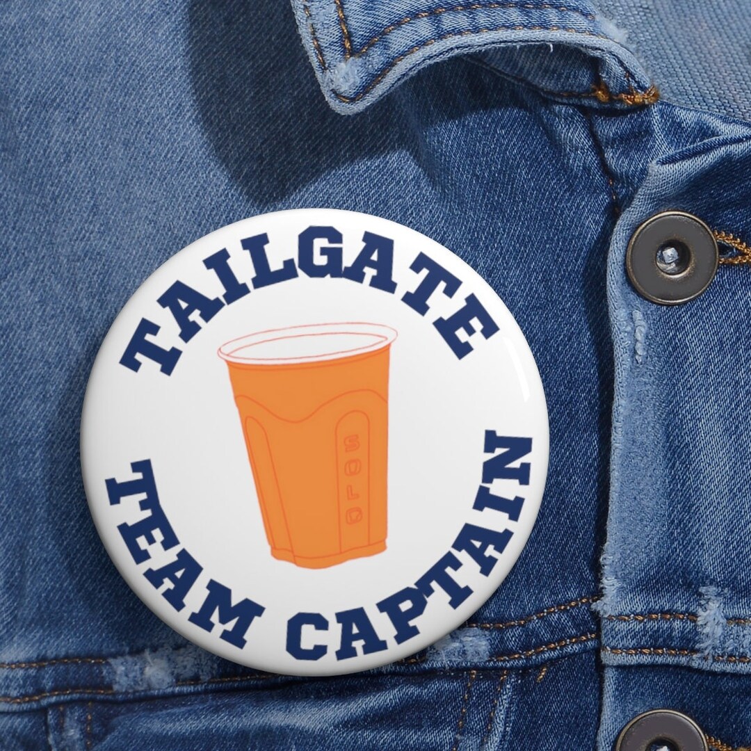 Tailgate Team Captain Navy Blue & Orange Game Day Pin - Etsy