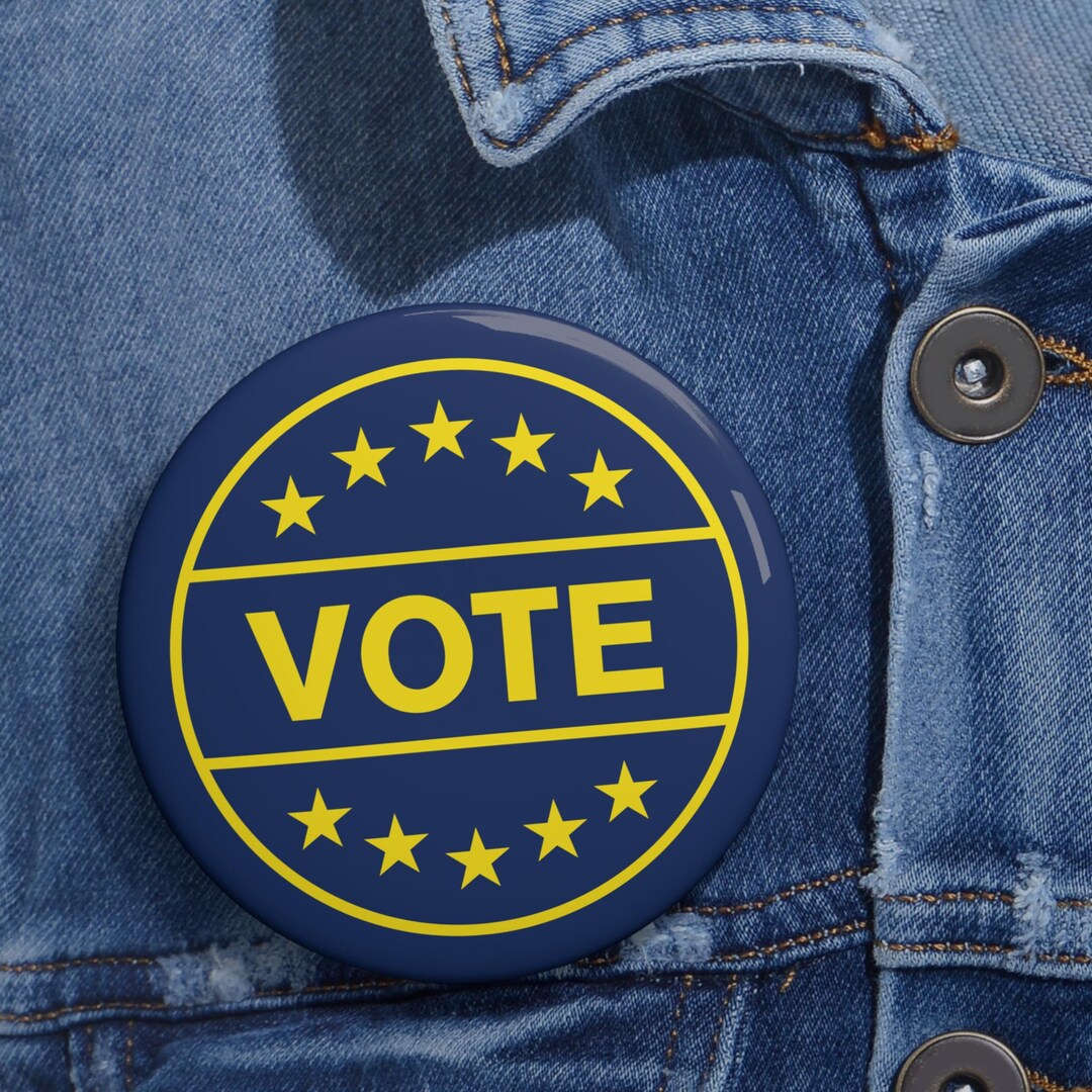 Navy and Yellow VOTE Pin, Election Day Campaign Accessory - Etsy
