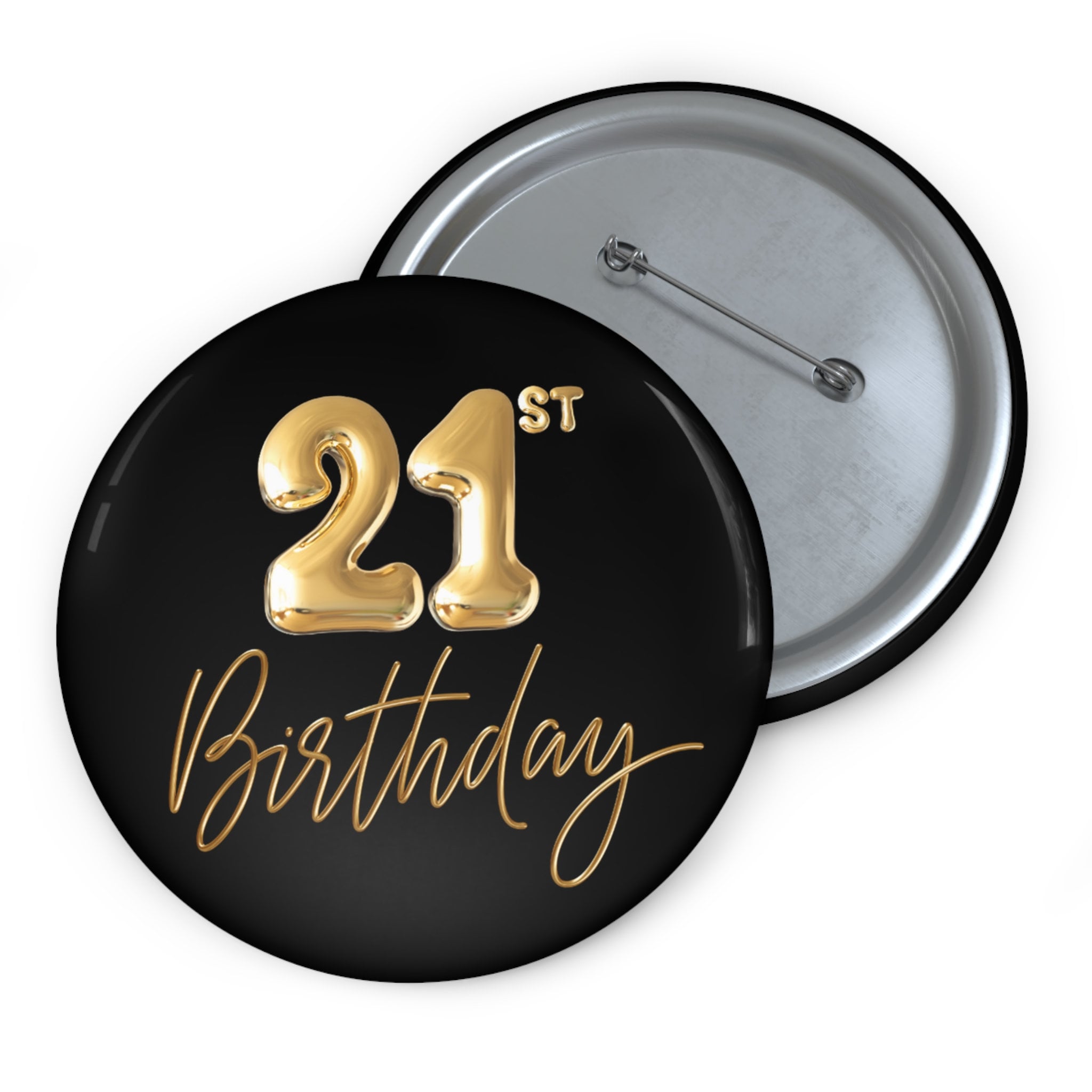 21st Birthday Pin, Happy 21st Birthday, 21st Birthday Gift, Black ...