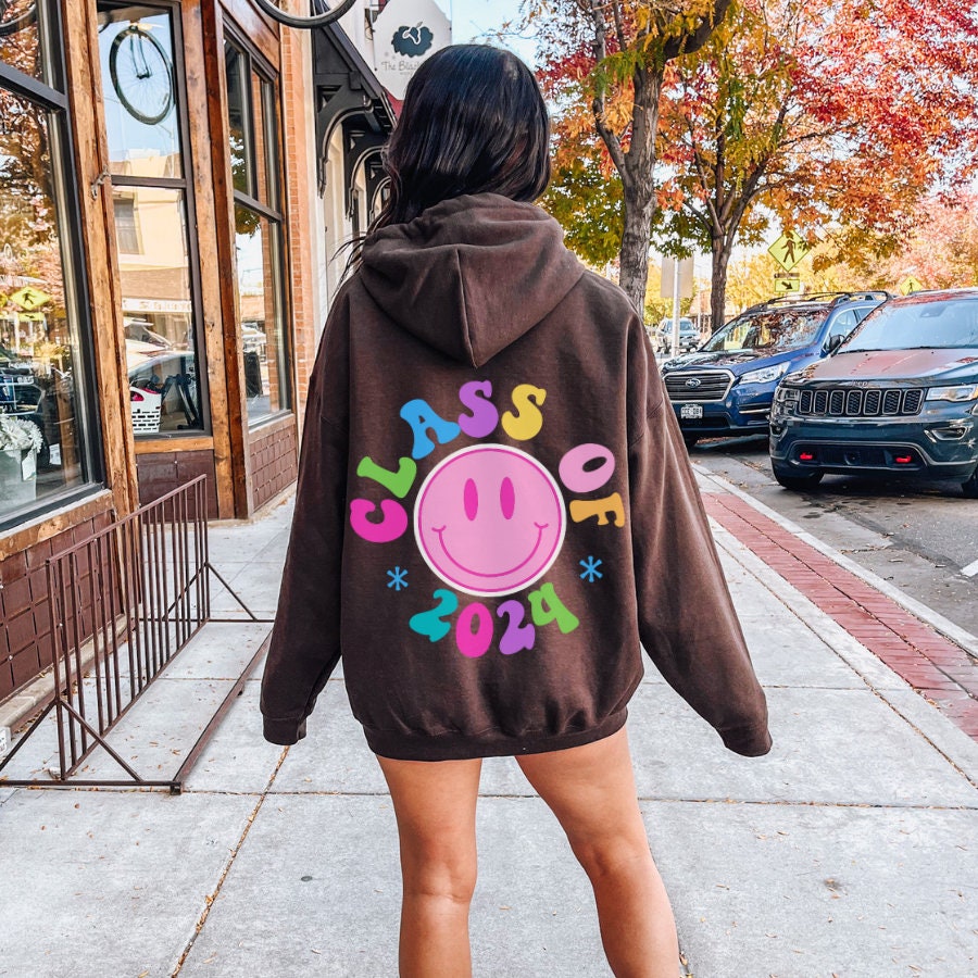 Class of 2024 Rainbow Letter Smiley Graduation Hooded - Etsy