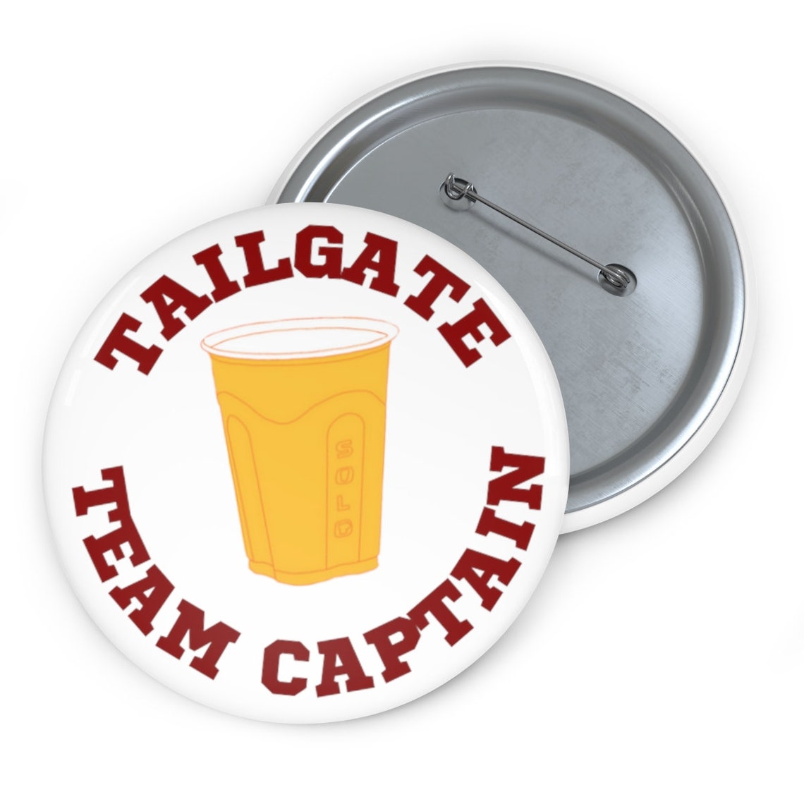Tailgate Team Captain Pin: Burgundy & Gold Game Day Button - Etsy