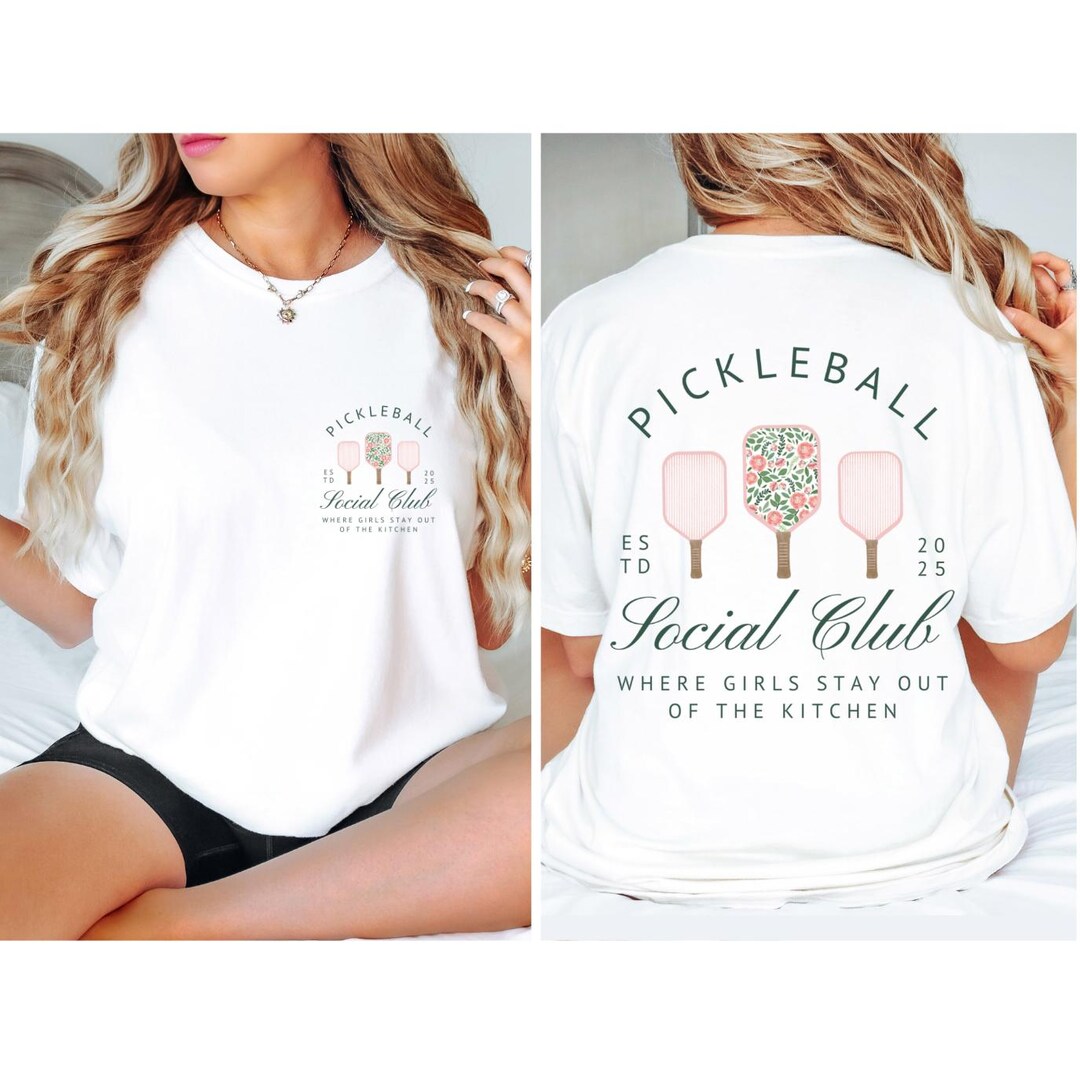 Floral Pickleball Social Club T-shirt: Cotton Athletic Apparel - Etsy
