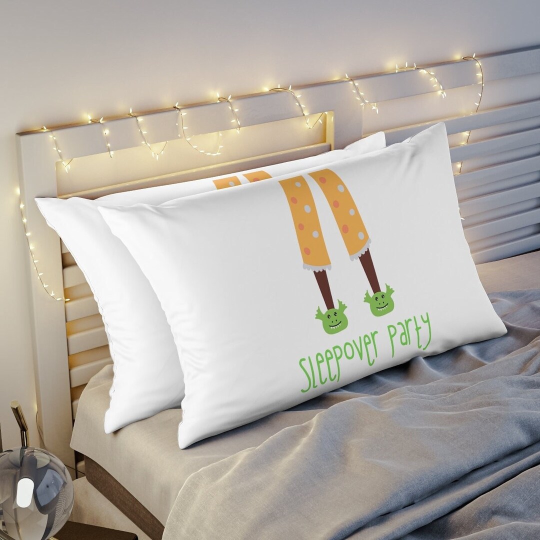 Sleepover Party Girl's Pajama Legs and Monster Slippers Pillow Sham ...