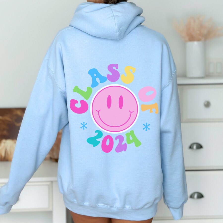 Class of 2024 Rainbow Letter Smiley Graduation Hooded - Etsy