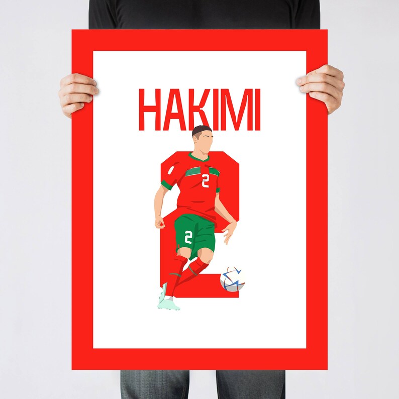 2022 Achraf Hakimi Panenka Poster Series Morocco-spain - Etsy