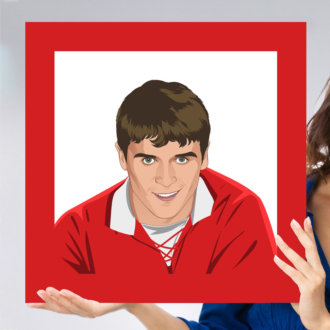 Roy Keane 1994 Portrait Manchester United Irelandcanvas/print Football ...