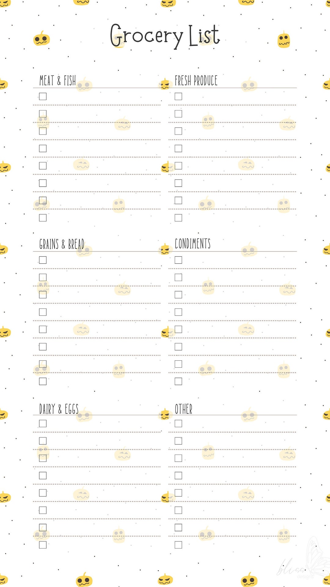 Grocery List (pumpkin) - Etsy
