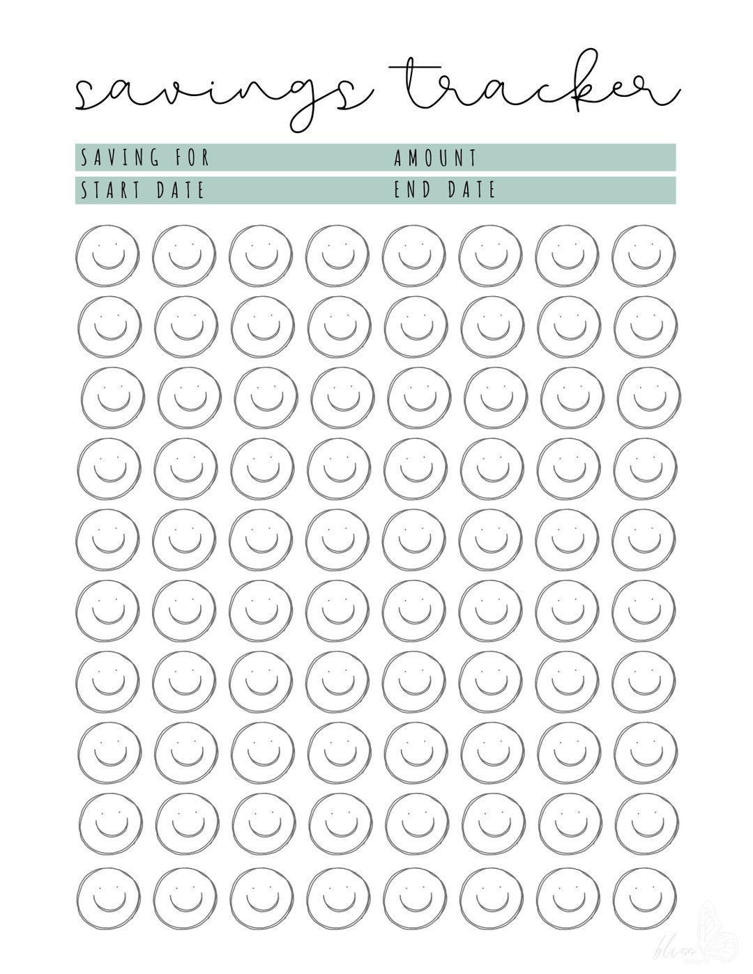 Savings Tracker (smiley Faces) - Etsy