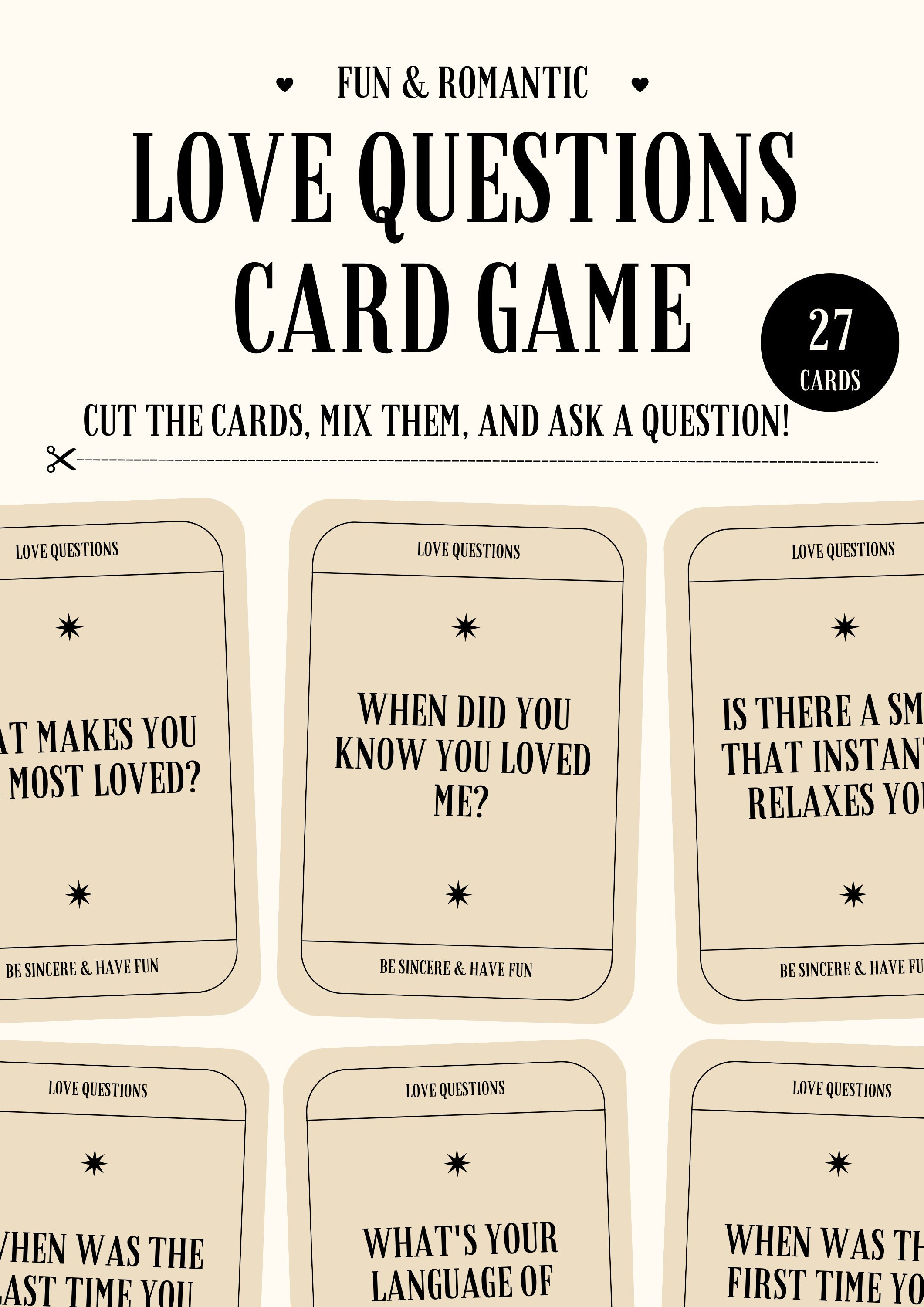 27 Couples Question Cards | Couple Conversation Cards | Couples Cards ...