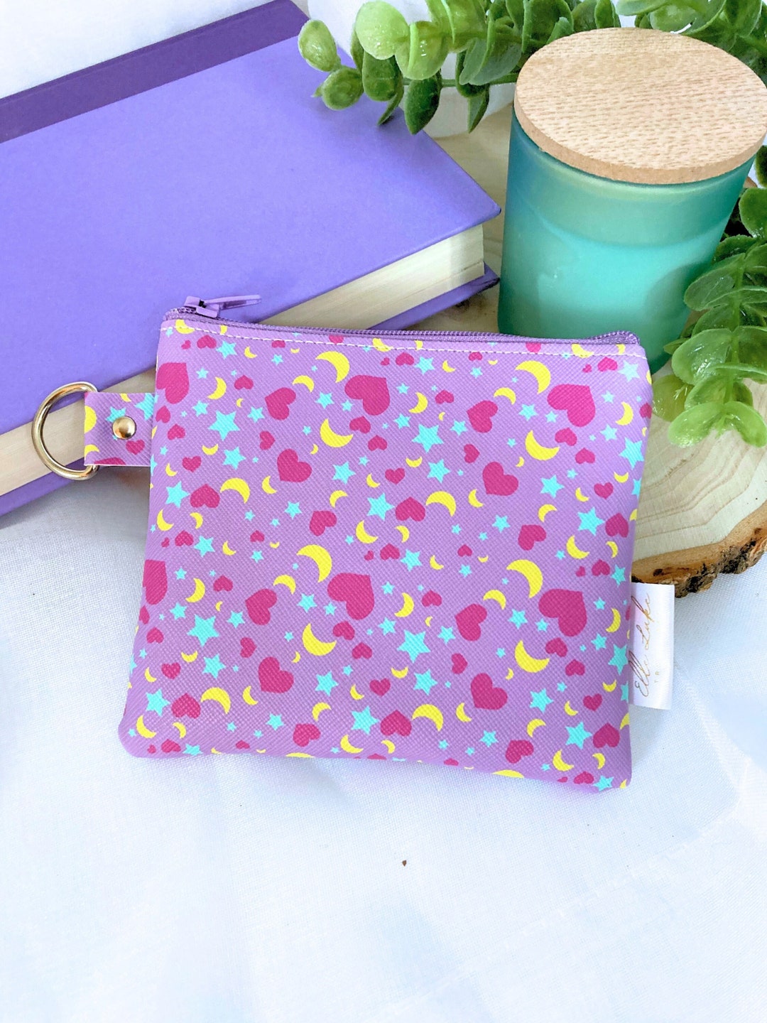 Mini Keychain Zipper Coin Pouch Kawaii Hearts Girly Bag Harajuku Sweet ...