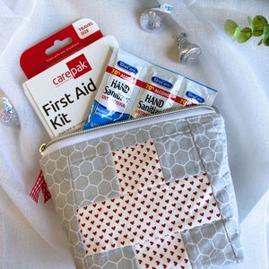 First-aid Bag Red Patchwork Cross Quilted Pouch Optional Hardcase Mini ...