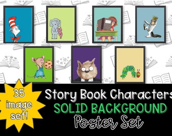 Printable Children's Book Character Gallery Wall Poster Bundle ...