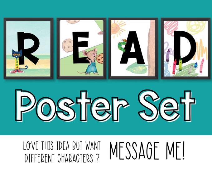 Book Character Posters, Alphabet Posters, Elementary Decor - Etsy Canada
