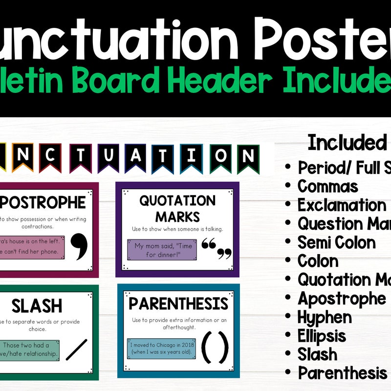 Punctuation Poster - Etsy