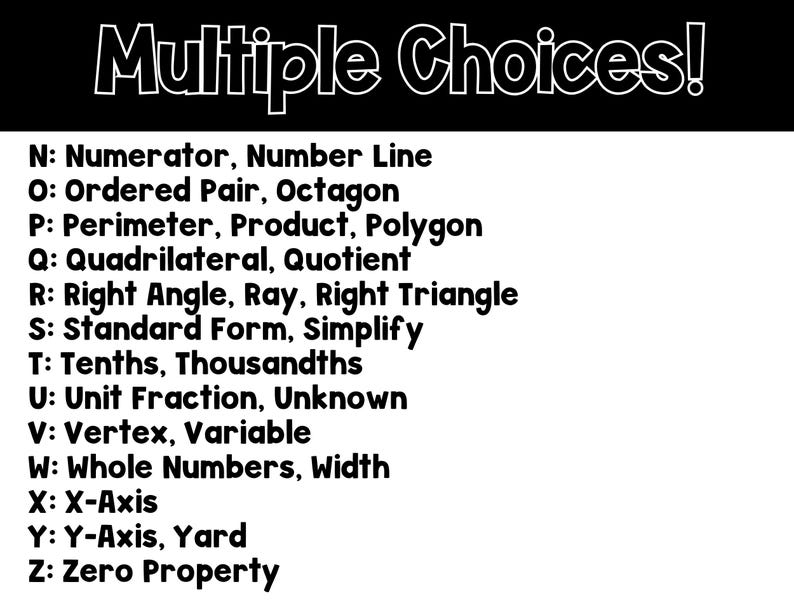 Cursive Math Alphabet Posters, Grades 3-5, Educational Wall Art ...