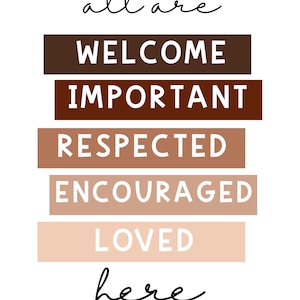Equality Poster, Kindness Matters, All Are Welcome, Diversity Poster ...