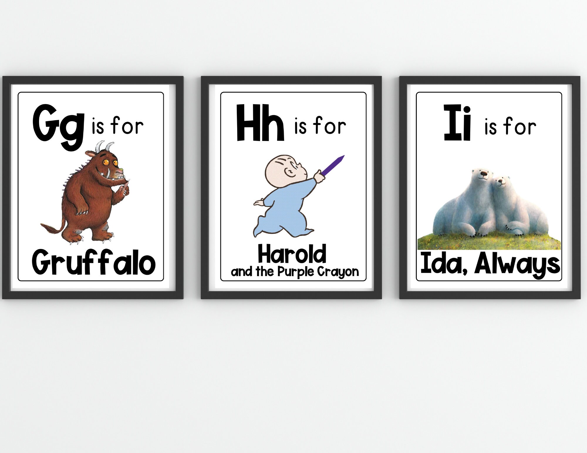 Printable Children's Book Character Alphabet Posters - Etsy Australia