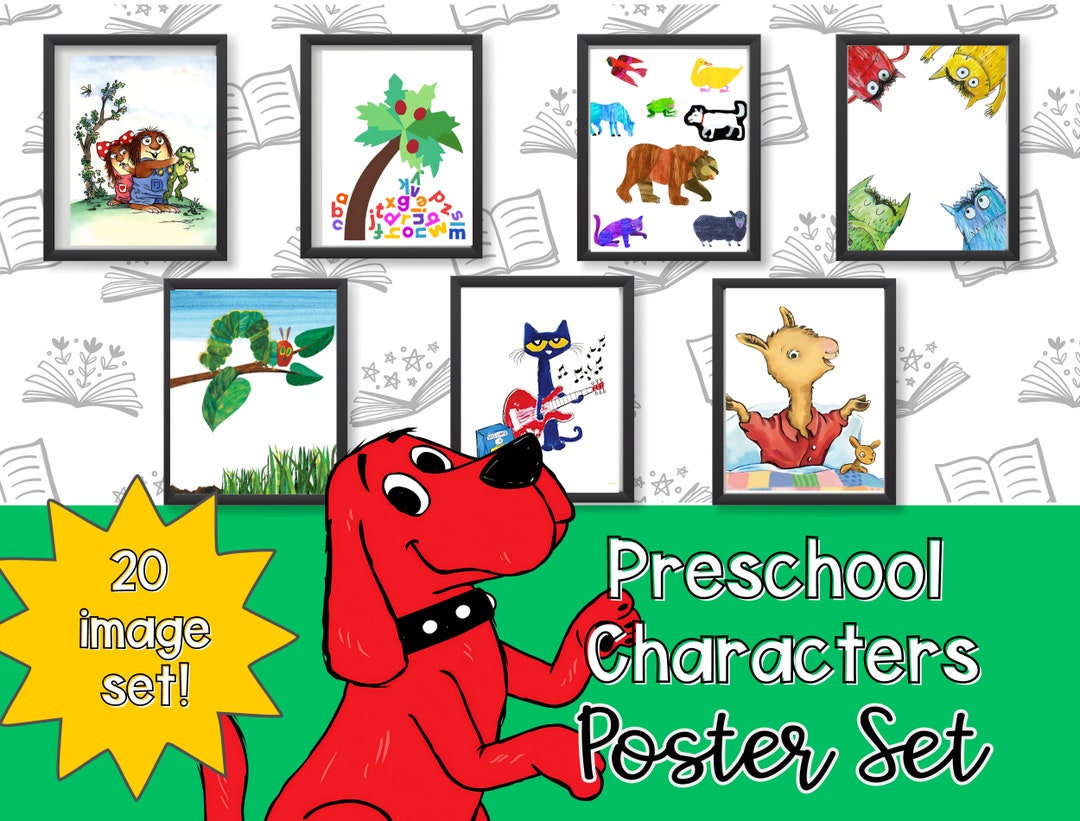 Learn and Play Preschool Character Prints: Set of 20, Book Characters ...