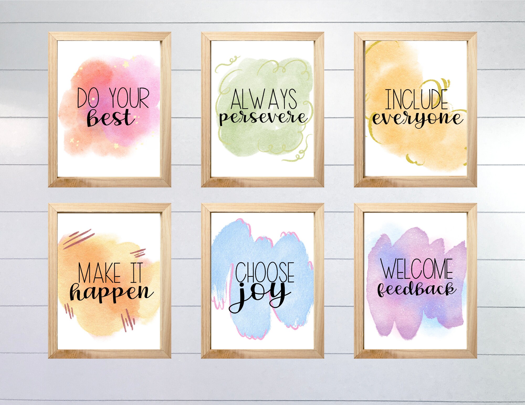 Watercolor Positive Affirmations, Classroom Decor, Motivational Poster ...