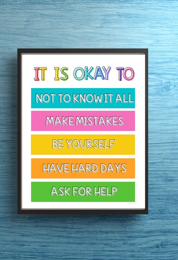 It is Okay to Not Know-classroom Art Décor-classroom Wall - Etsy