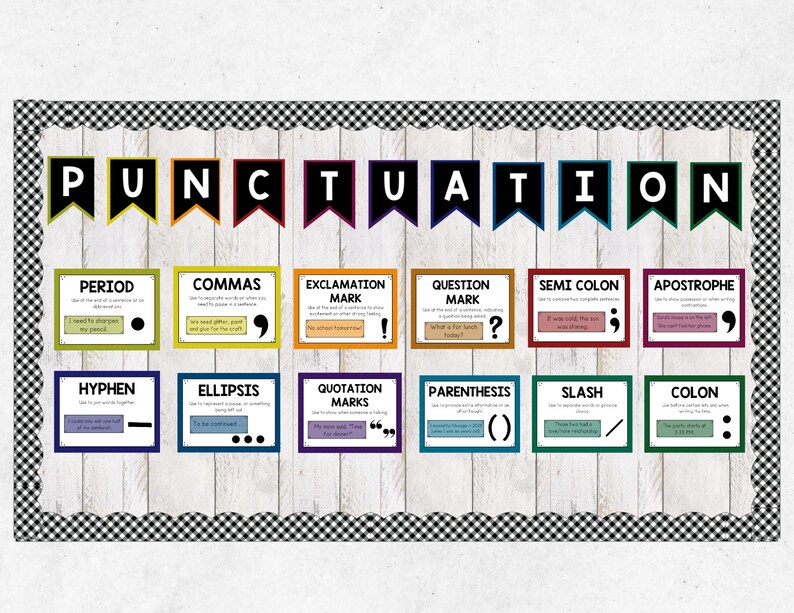 Punctuation Posters Classroom Decor Printables Writing - Etsy