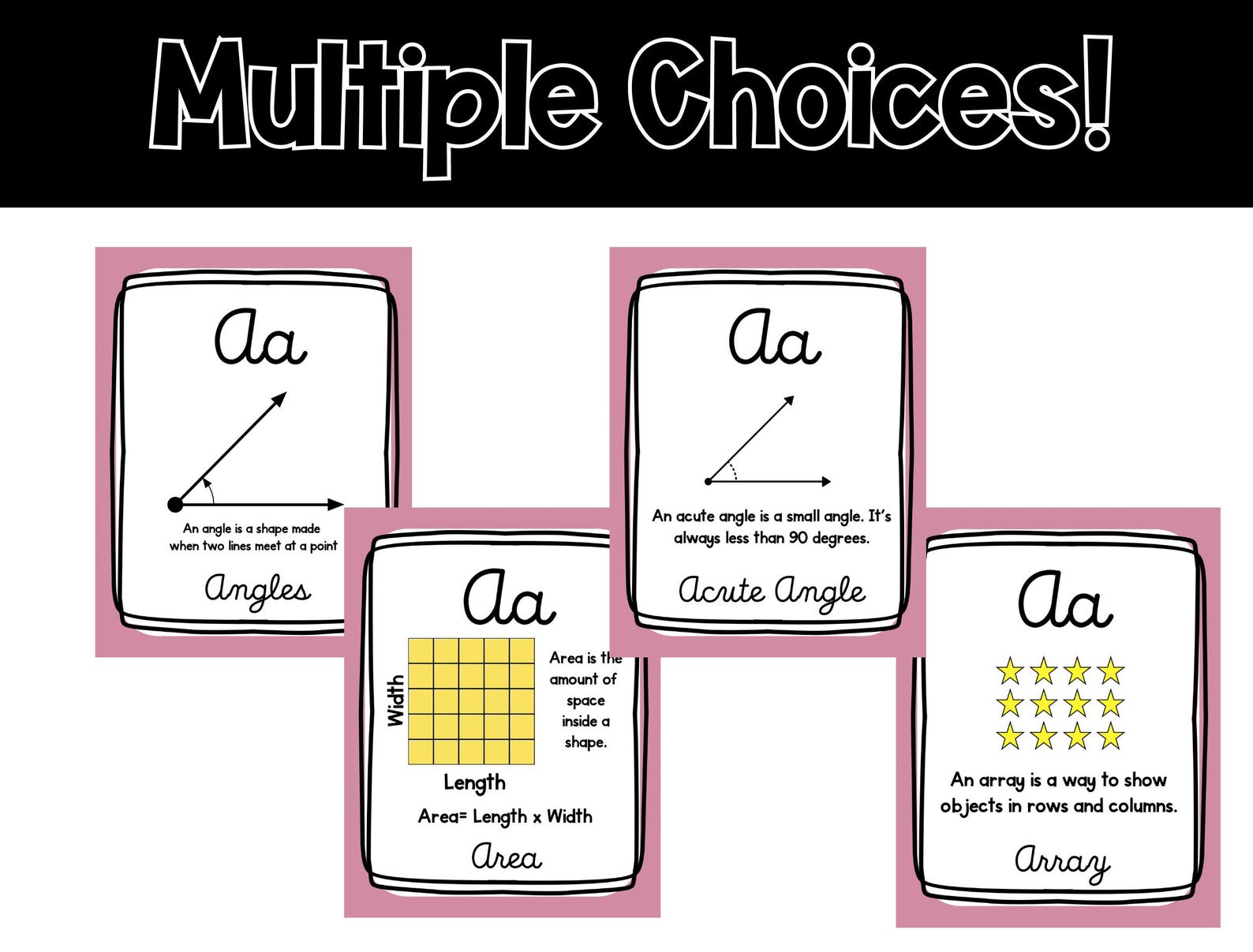 Cursive Math Alphabet Posters, Grades 3-5, Educational Wall Art ...