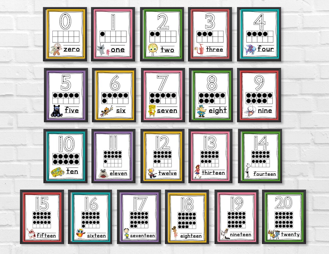 Book Character Posters: Counting 0-20 With Ten Frames, Classroom Decor ...