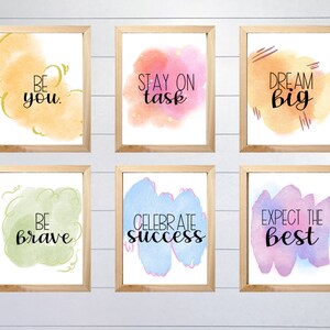 Watercolor Positive Affirmations, Classroom Decor, Motivational Poster ...
