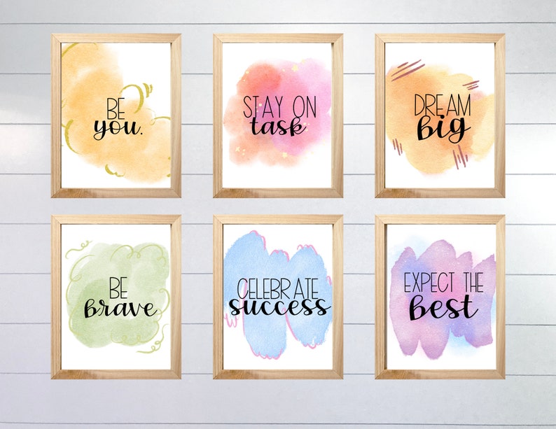Watercolor Positive Affirmations Classroom Decor - Etsy