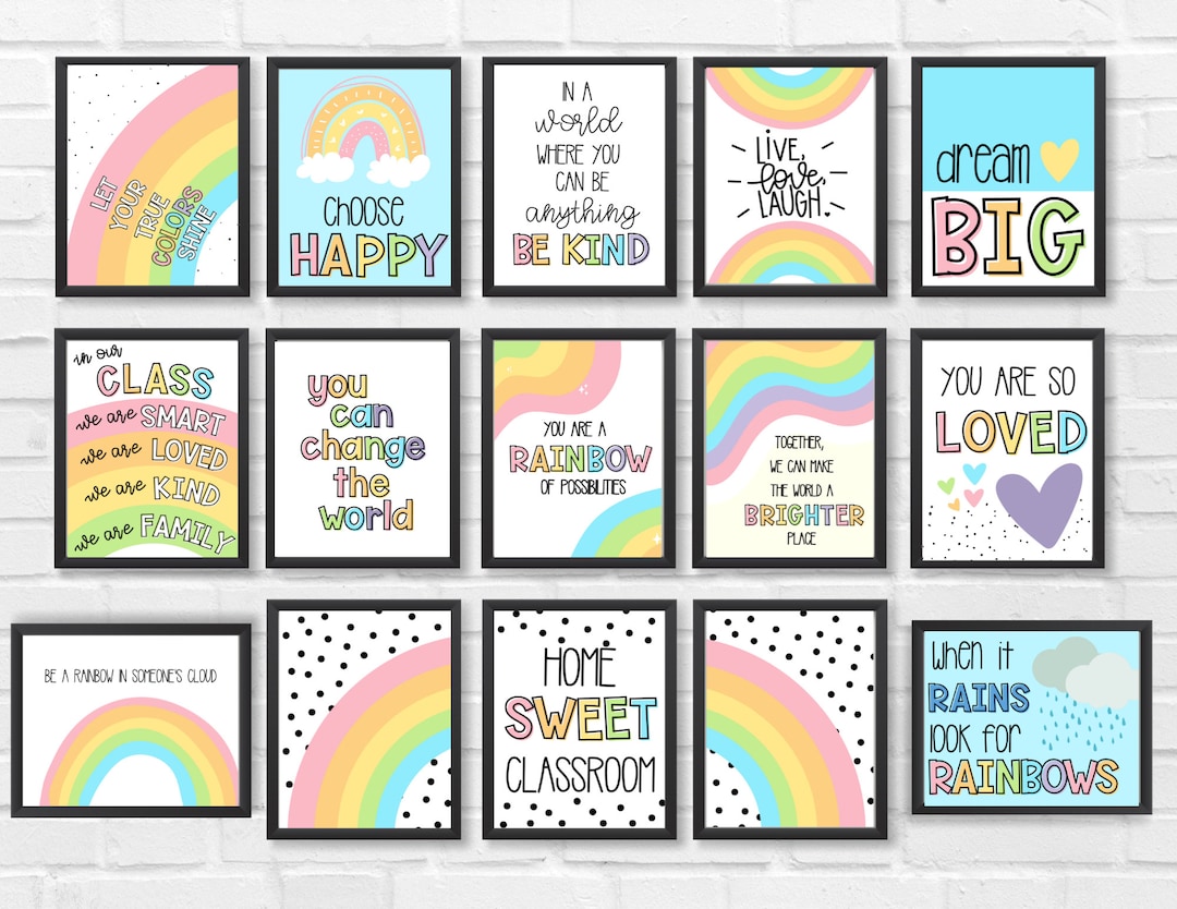 Rainbow of Positivity: 15 Inclusive Sayings Posters, Classroom Decor - Etsy